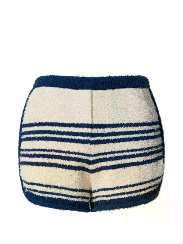 Perfect Moment Stripe-pattern Bouclé Shorts - Blue