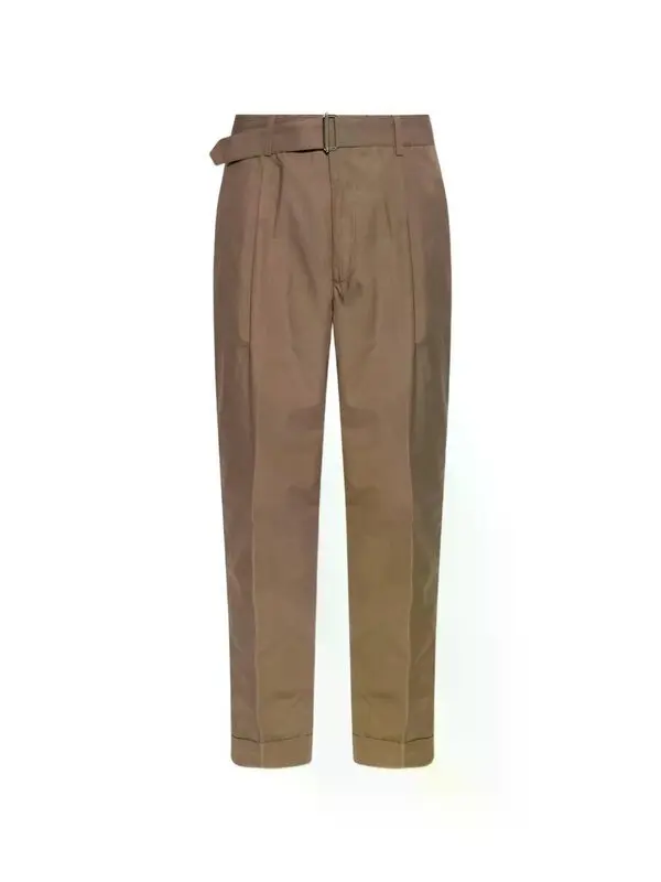 Officine Générale Hugo Belted Pleated Trousers - Neutrals
