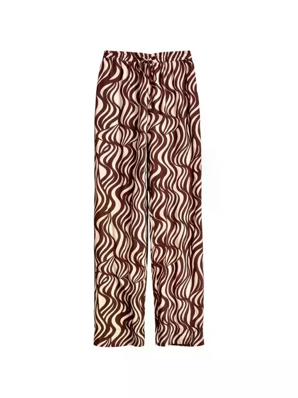 Enza Costa Resort Wave-print Drawstring Trousers - Brown