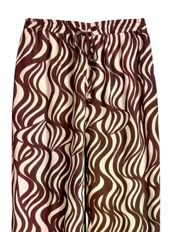 Enza Costa Wave-print Drawstring Trousers - Brown