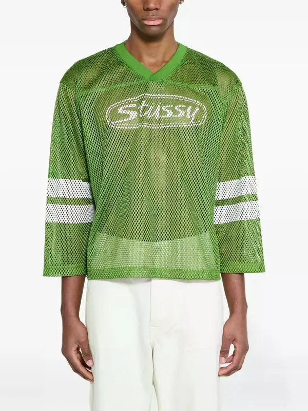 StÜssy Logo-print Mesh T-shirt - Green