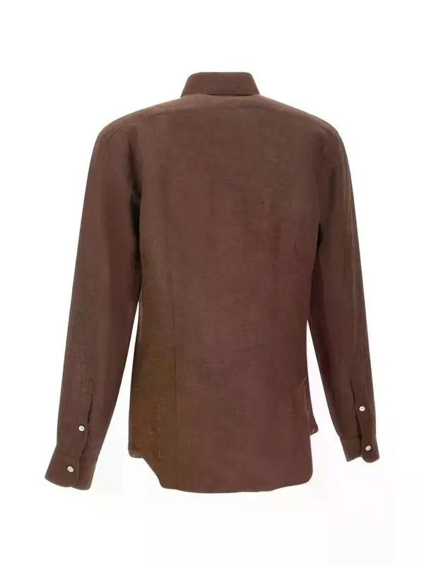 BARBA NAPOLI Culto Linen Shirt - Brown