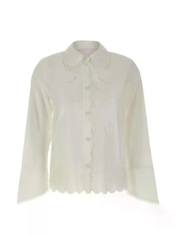 THE GARMENT Kirsten Scalloped-collar Shirt - Neutrals
