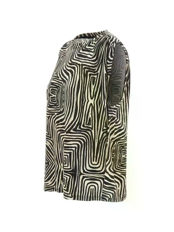 ELENA MIRÒ Abstract-pattern Gathered T-shirt