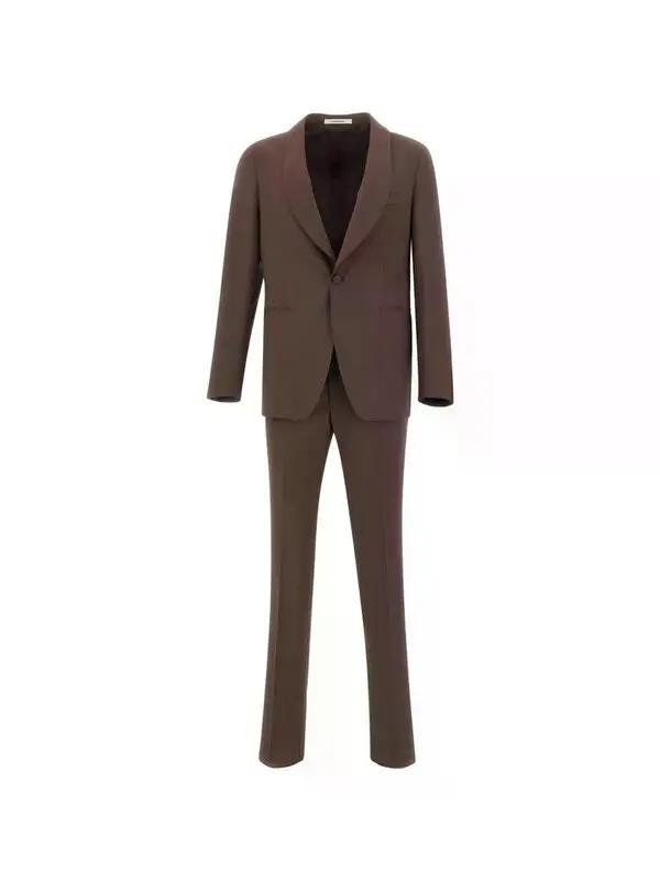 Tagliatore Shawl-lapel Virgin-wool Suit - Brown