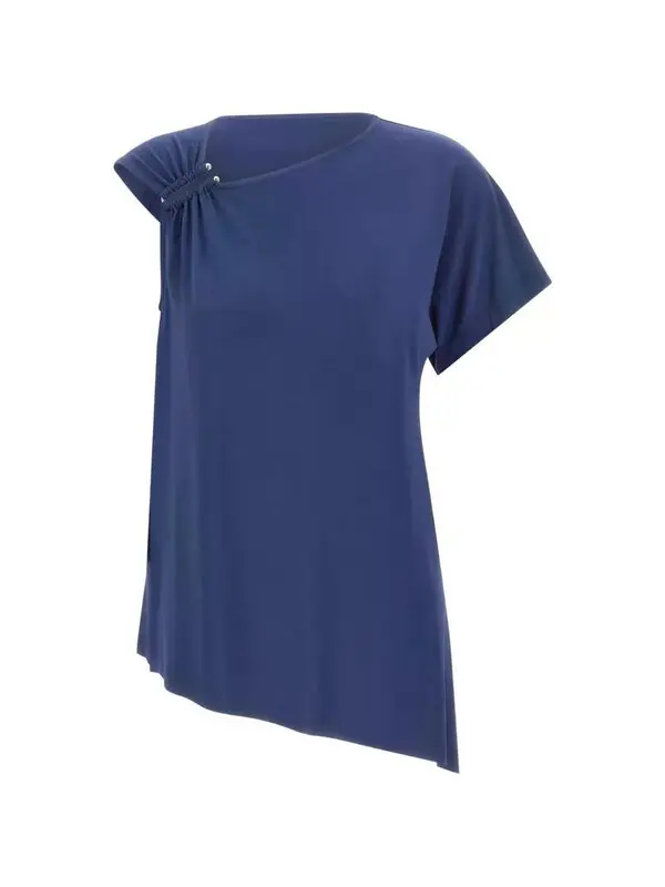 KAOS Asymmetric Metallic-detail Blouse - Blue