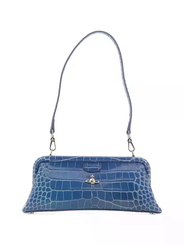 VIVIENNE WESTWOOD Jane Frame Crocodile-effect Shoulder Bag - Blue