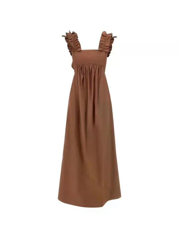 Liu Jo Ruffled Bow-detail Maxi Dress - Brown