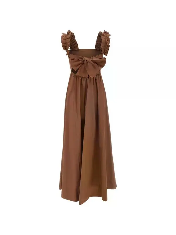 Liu Jo Ruffled Bow-detail Maxi Dress - Brown