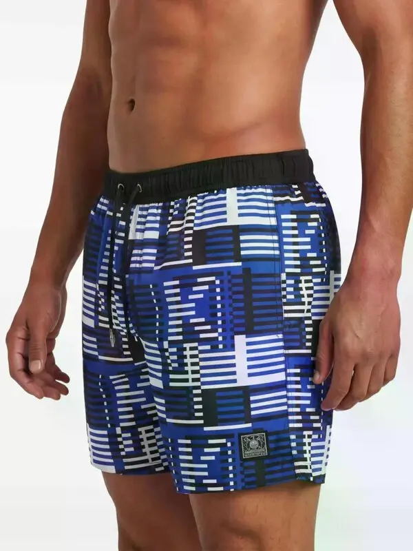 Karl Lagerfeld Geometric-print Swim Shorts - Blue
