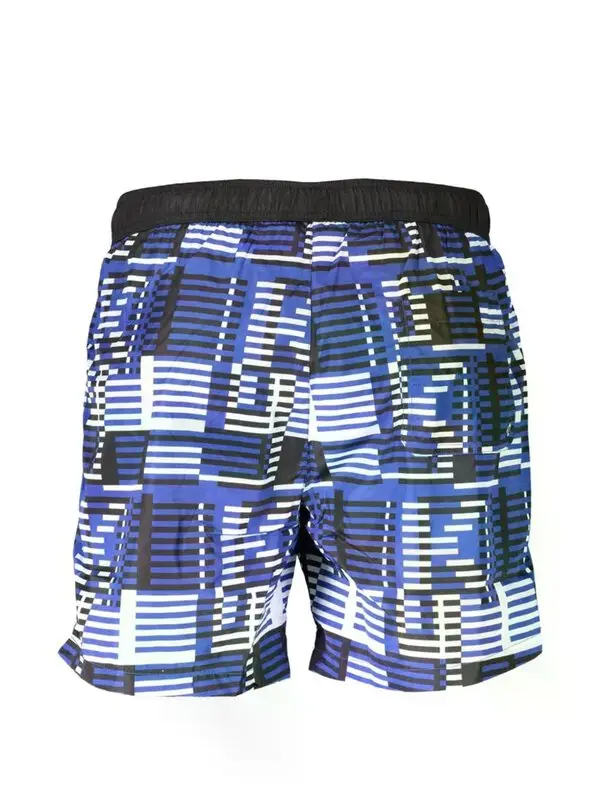 Karl Lagerfeld Geometric-print Swim Shorts - Blue