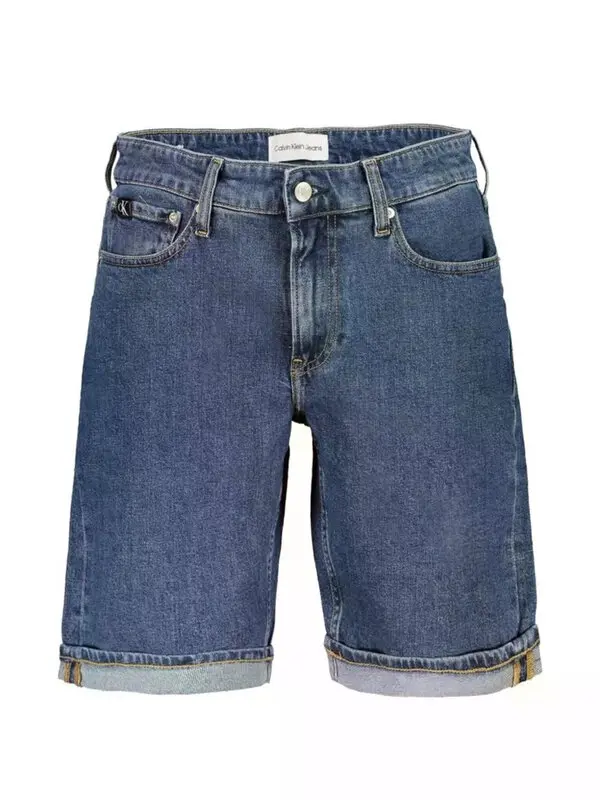 Calvin Klein Rolled-hem Denim Shorts - Blue