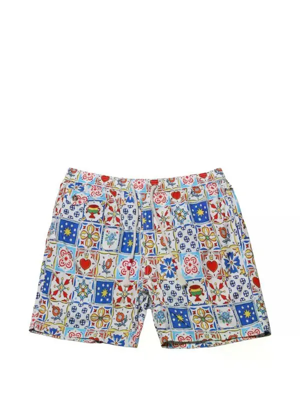 MC2 SAINT BARTH Drawstring Swim Shorts - White