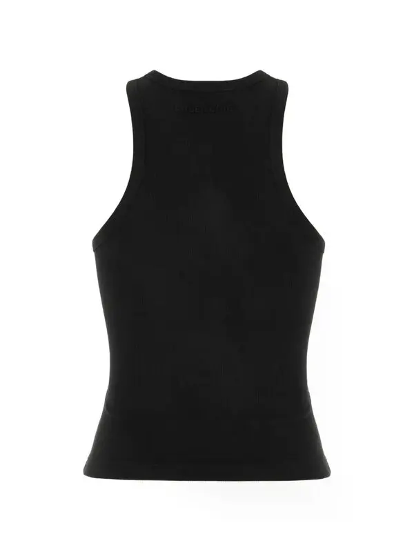 Balenciaga Ribbed-knit Racer-back Top