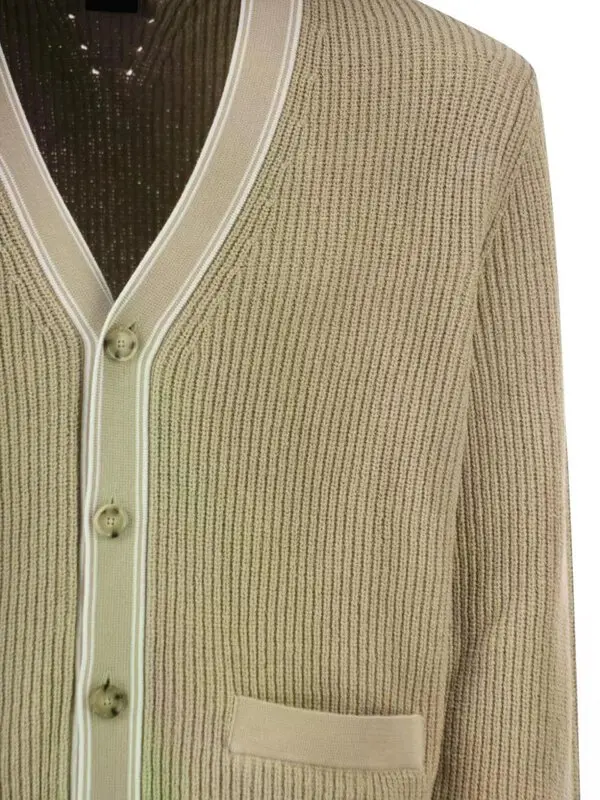 BOSS Ribbed-knit Cardigan - Neutrals