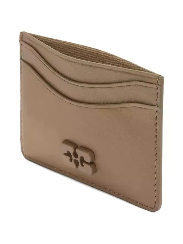 GANNI Bou Logo Cardholder Wallet - Brown