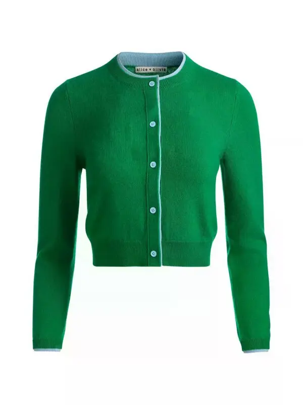 Alice + Olivia Dollie Two-tone Cardigan - Green