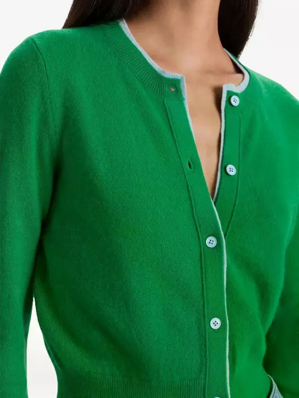 Alice + Olivia Dollie Two-tone Cardigan - Green