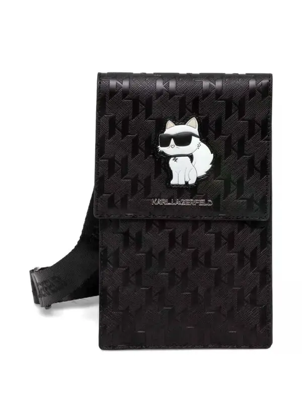 Karl Lagerfeld Choupette Monogram-embossed Phone Case - Black
