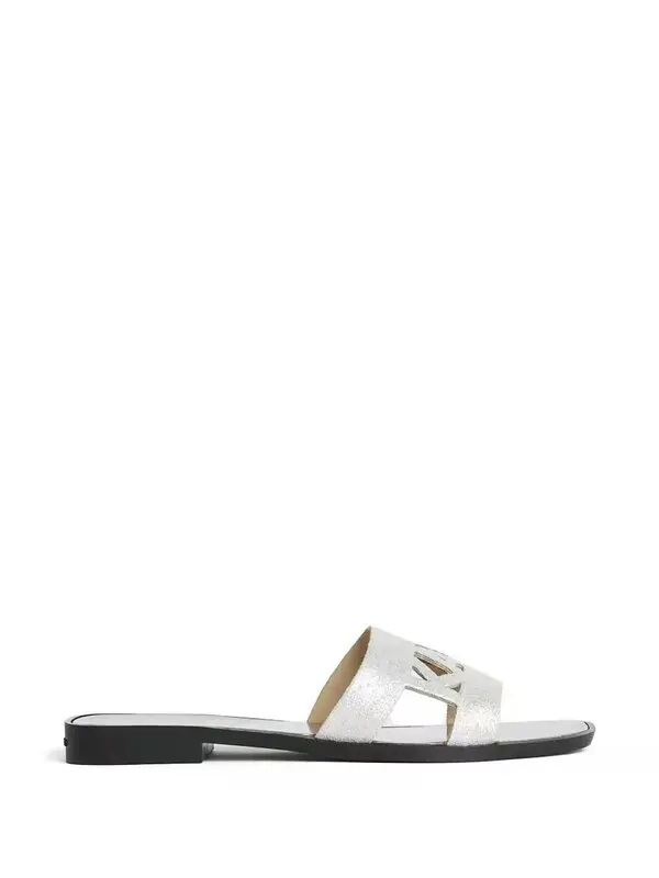 Karl Lagerfeld Glitter-effect Slides - Silver