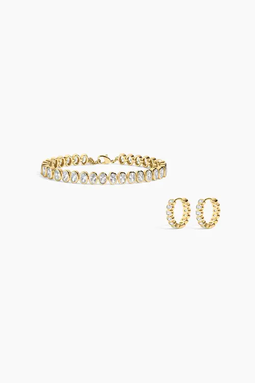 ELECTRIC PICKS Champagne Bracelet And Hoops Set Of 2 - Gold