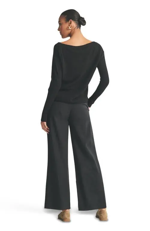 Naadam Lightweight Cashmere Boatneck Sweater - Black