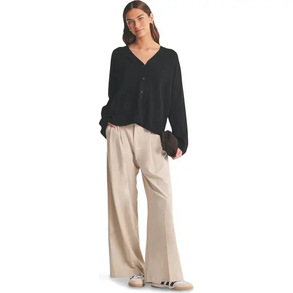 Naadam Signature Cashmere Boxy Cardigan - Black