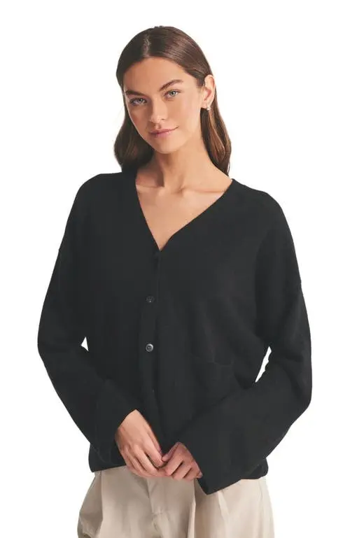 Naadam Signature Cashmere Boxy Cardigan - Black