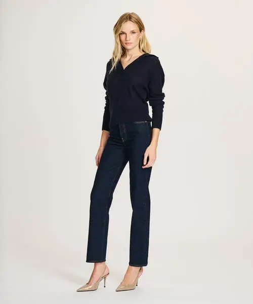 Naadam Featherweight Cashmere Polo Sweater - Navy