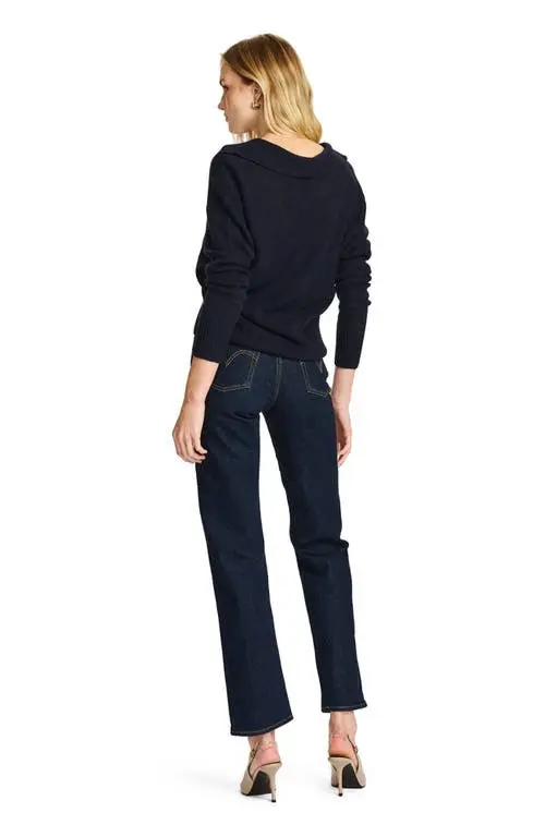 Naadam Featherweight Cashmere Polo Sweater - Navy