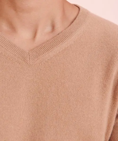 Naadam Cashmere V-neck Sweater - Camel