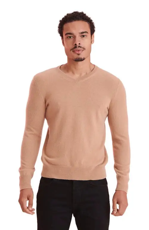 Naadam Cashmere V-neck Sweater - Camel