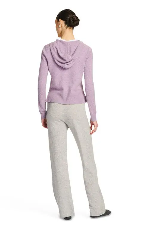Naadam Signature Cashmere Cropped Zip Up Hoodie - Lavender