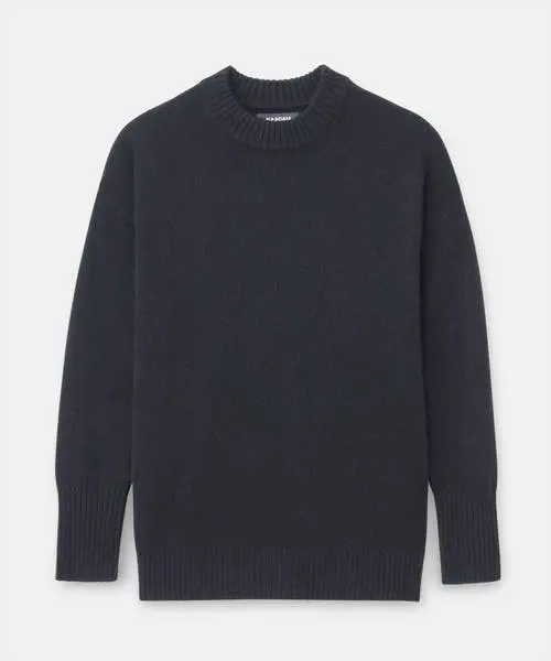 Naadam Luxe Cashmere Oversized Crewneck Sweater - Black