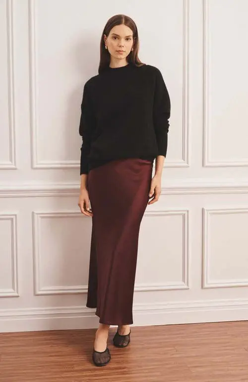 Naadam Luxe Cashmere Oversized Crewneck Sweater - Black