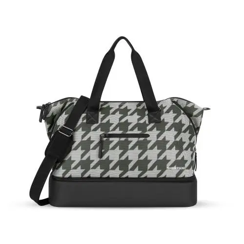 SHERPANI Boston Anti-theft Expandable Weekender Duffle Bag With Removable Compartment - Houndstooth