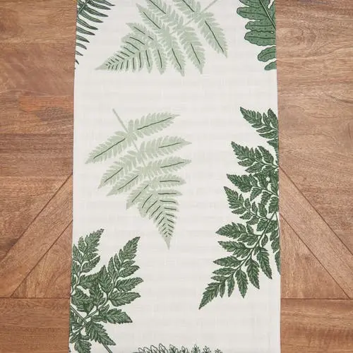 C&F HOME Botanical Forest Reversible Graphic Print Machine Washable Table Runner 14" X 72