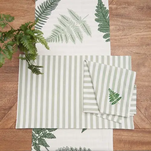 C&F HOME Botanical Forest Reversible Graphic Print Machine Washable Table Runner 14" X 72