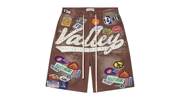 VALE FOREVER Brown 1980's Jorts - Red/wash