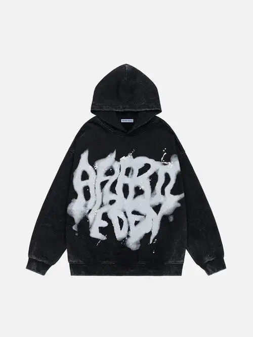 AELFRIC EDEN Abstract Graphic Print Hoodie