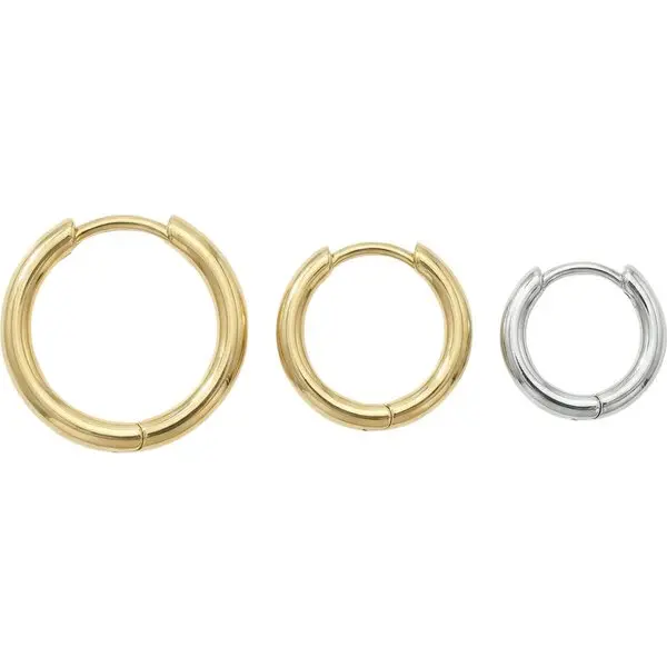 Argento Vivo Set Of Three Hoop Earrings - Gold/silver