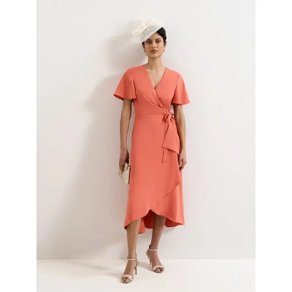 PHASE EIGHT Julissa Wrap Midi Dress - Orange