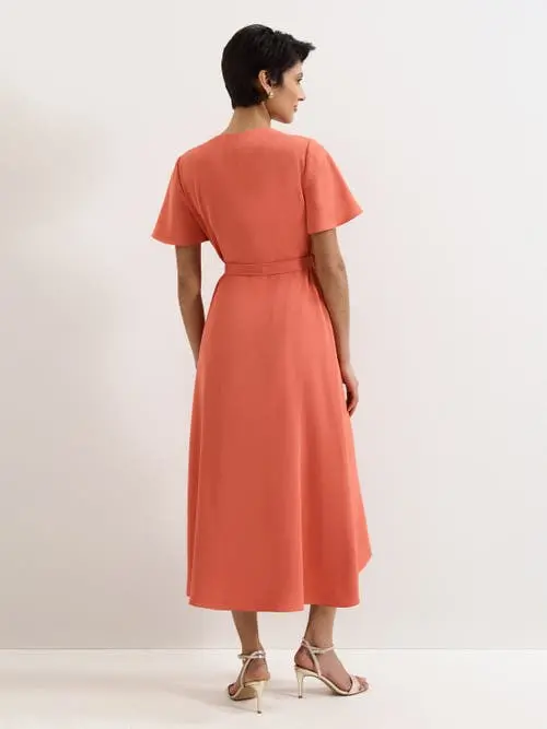 PHASE EIGHT Julissa Wrap Midi Dress - Orange
