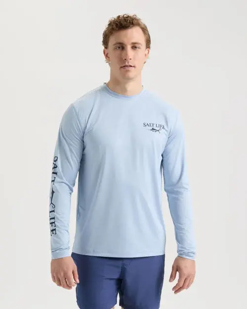 SALT LIFE Dragnet Slx Performance Long Sleeve Shirt - Storm Blue