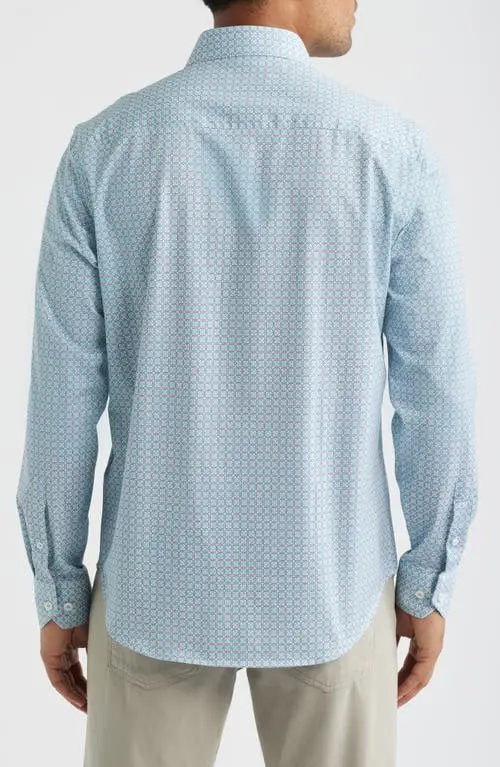 Bugatchi James Ooohcotton® Geo Print Button-up Shirt - Teal