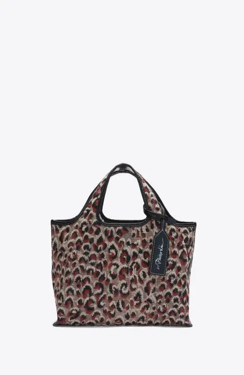 3.1 Phillip Lim Embroidered Mini Market Tote - Leopard
