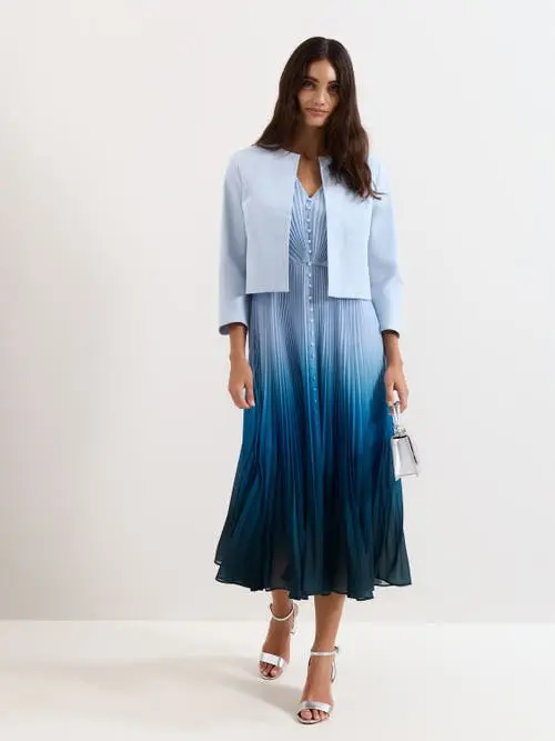 PHASE EIGHT Elizabeth Cropped Tailored Jacket - Pale Blue