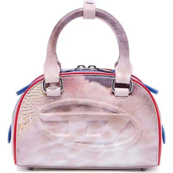 DIESEL® 1dr Mini Dome Faux Leather Bowling Bag - Pink