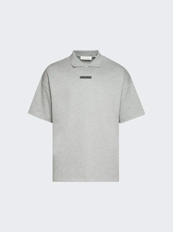 Fear Of God 90s Fit Pique Short Sleeve Polo Concrete Heather - Grey