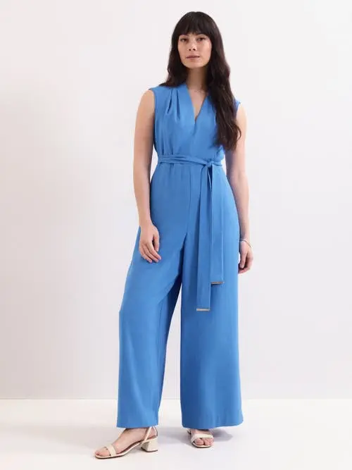 PHASE EIGHT Marta V-neck Jumpsuit - Pale Blue